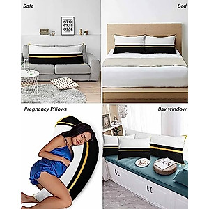 Edwiinsa Black White Pillow Covers King Standard Set of 2 20x36 Bed Pillow, Luxury Yellow Lace Modern Abstract Art Aesthetics Plush Soft Comfort for Hair/Skin Cooling Pillowcases with Envelop Closure