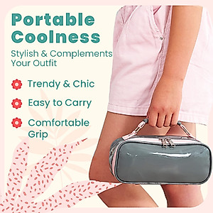 OMBU Pencil Pouch for Girls - Pink Pencil Case for Girls - Pencil Bag - Cute Pencil Case for Girls - Kawaii Pencil Case - Pencil Box for Girls - Pink Pencil Case Aesthetic (Grey & Pink)