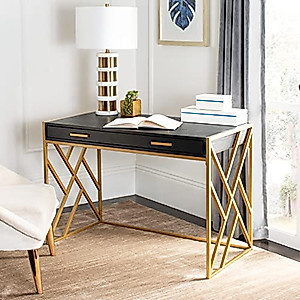 Safavieh Home Office Elaine Modern Black and Gold 1-drawer Desk