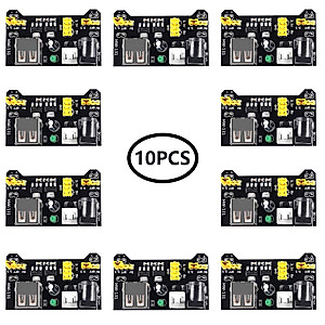 Aoicrie 10PCS 3.3V 5V Power Supply Module for MB102 102 Prototype Breadboard DC 6.5-12V or USB Power Supply Module
