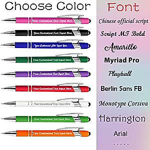 Personalized Ballpoint Pens Custom Pen with Name Text Free Engraved Black Ink Stylus Customized Retractable Bulk&Set Pens Multicolor for Graduation Business School Signature 1Pcs
