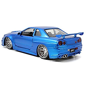 Jada Toys Fast & Furious 1:24 Brian's 2002 Nissan Skyline GT-R R34 a Die-cast Car, Toys for Kids and Adults, Blue (97173)