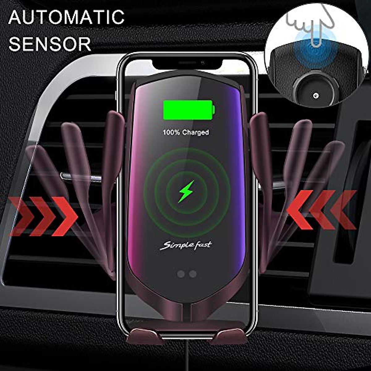 TALMIL Wireless Car Charger Mount,Windshield Dash Air Vent Phone Holder Compatible iPhone13/12/11/13/12/11Pro/13/12/11ProMax/XSMax/XS/XR/X/8/,Samsung S10/S9/S8/Note10/Note9