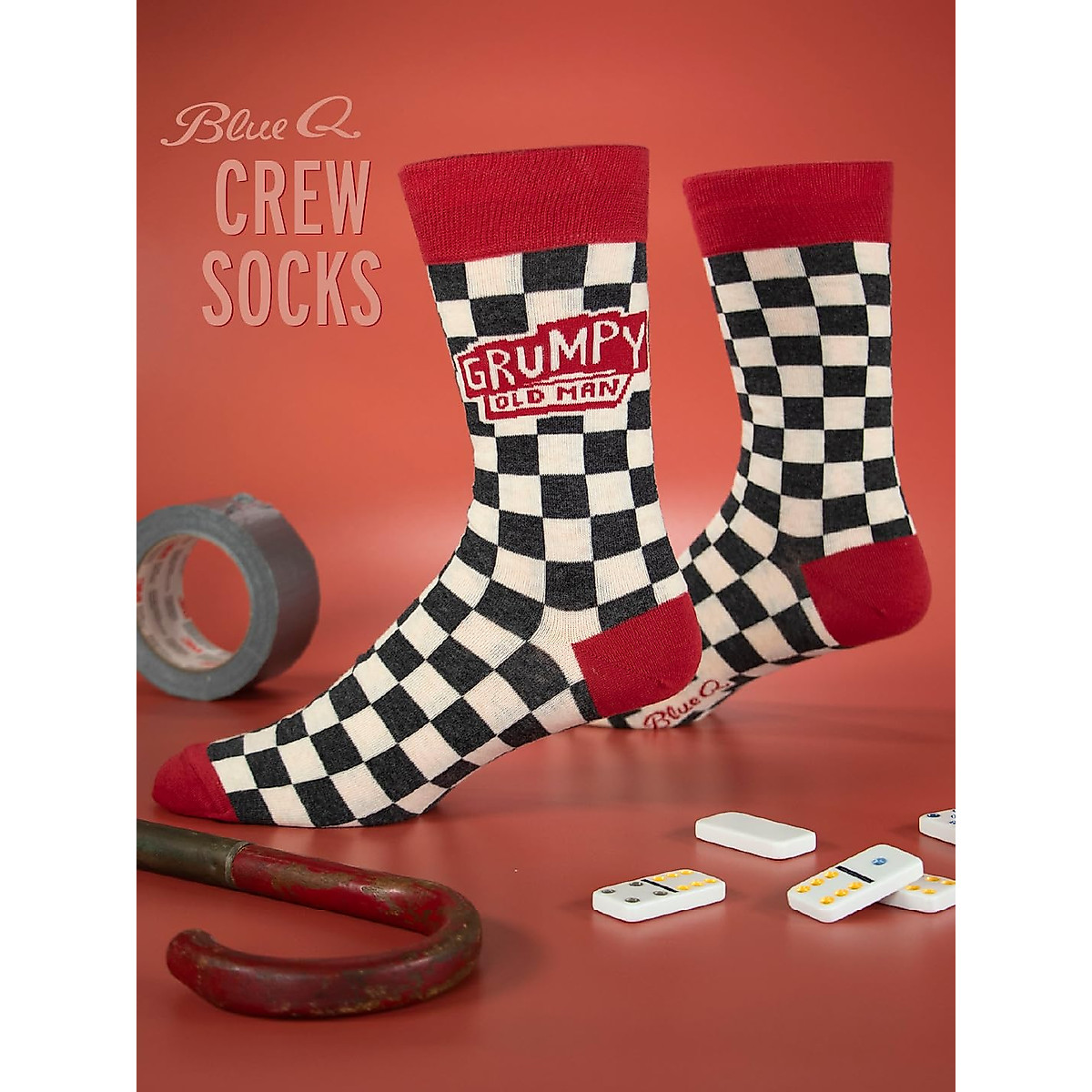 Blue Q Men's Funny Crew Socks - Gifts for Dad, Grandad, Pet Dad (fit shoe size 7-12)