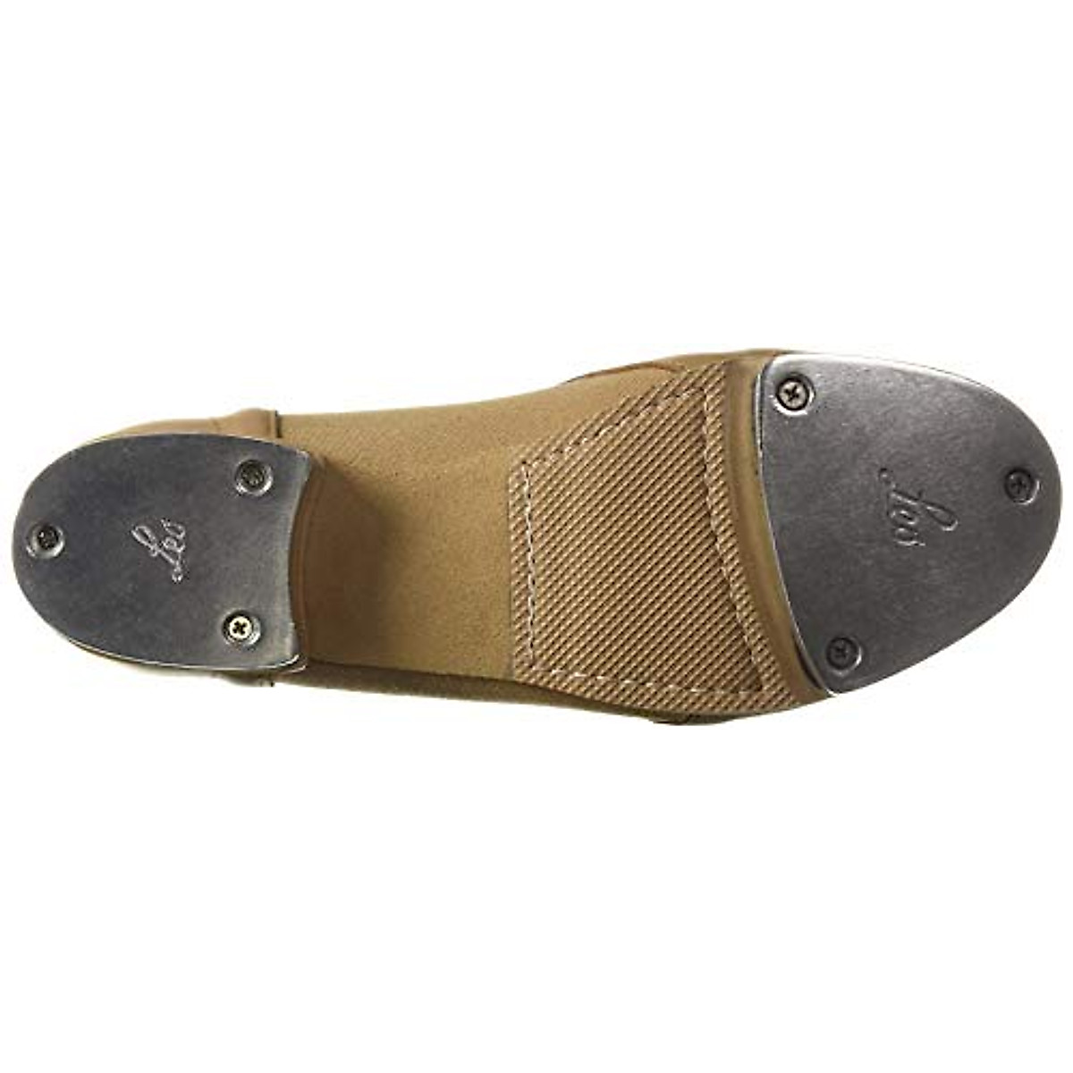 Leo Women's Slip-ON Jazz TAP Dance Shoe, tan, 6.5 Medium US