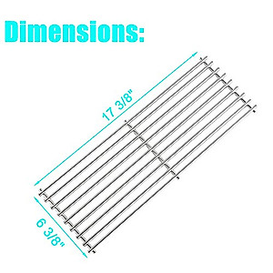 17 3/8" Cooking Grid Grates for Broil King Baron 320, 340, 420, 440, 490, Huntington 2122-64 2122-67 6020-54 6020-57 6020-64 6020-67 6023-89, Sterling 5020-54, Broil-Mate Grill, Stainless Steel, 4PCS
