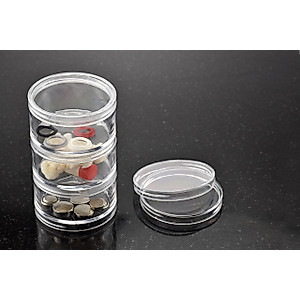 SE 2-3/4" Clear Plastic Storage Containers with Stackable Screw-On Lids (4 PC.) - 87446BB