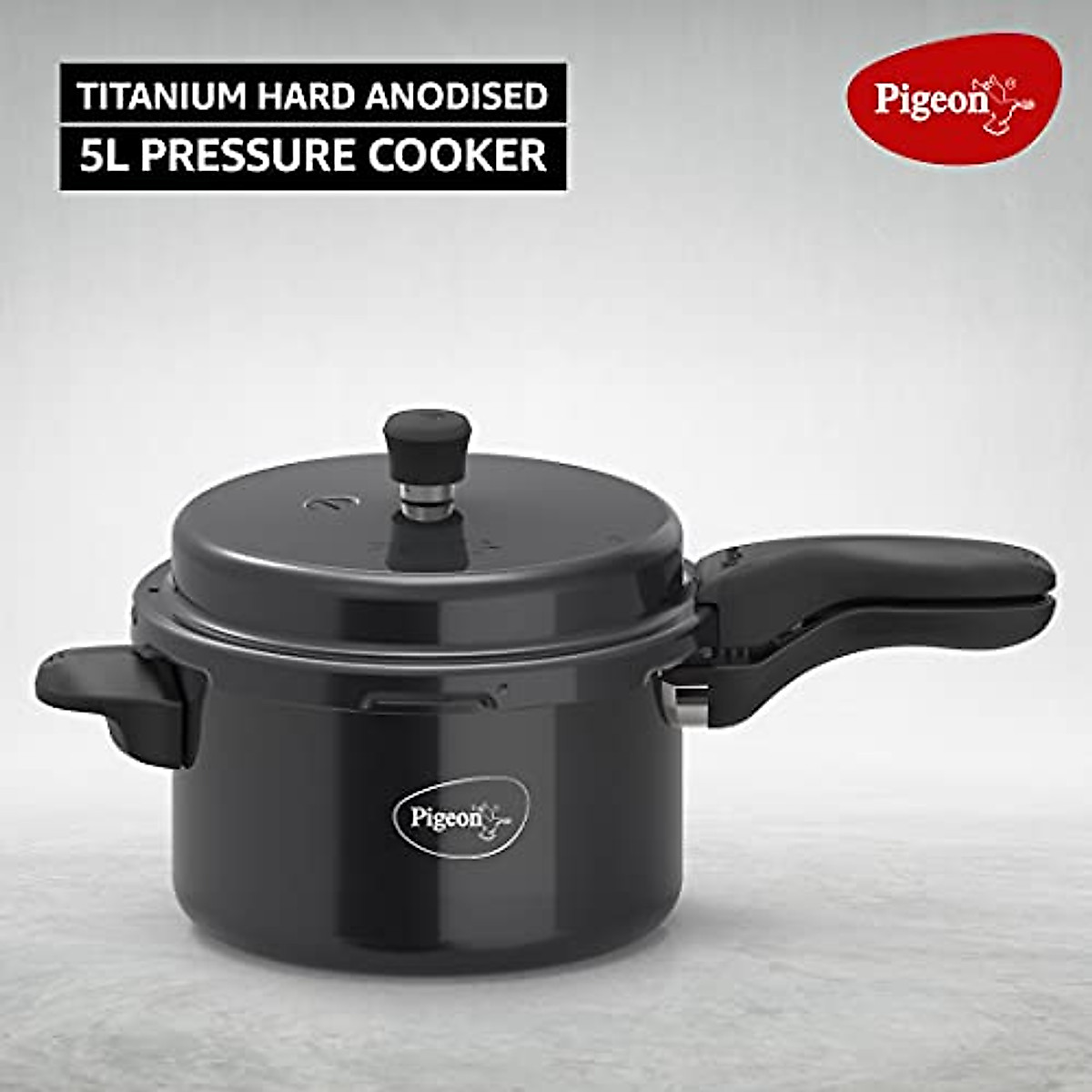 Pigeon Pressure Cooker - 3 Quart - Hard Anodized - Cook delicious food in less time: soups, rice, legumes, and more 3 Liters Black