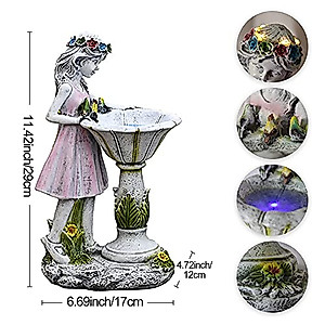Voveexy Fairy Garden Statue, Solar Garden Angel Figurine Outdoor Decoration Waterproof Resin Garden Sculpture for Patio Yard Lawn Porch Art Decoration Ornament Housewarming Christmas Birthday Gift