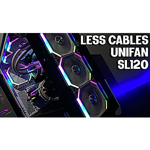 Lian-Li UNI FAN SL120 Revolutionized Daisy-Chain 120mm ARGB Fan, Black, 3-Pack