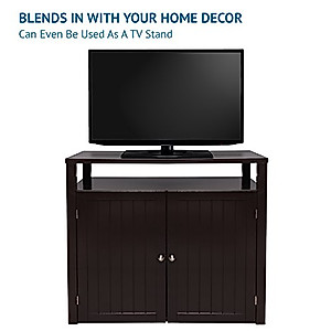 Arf Pets Cat Litter Box Enclosure, Large Cat House Furniture with Table, Designed to Fit Large Litter Boxes