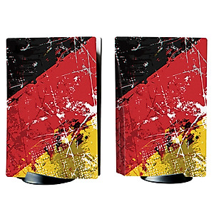 PlayVital Impression Germany Flag Full Set Skin Decal for PS5 Console Disc Edition, Sticker Vinyl Decal Cover for PS5 Controller & Charging Station & Headset & Media Remote