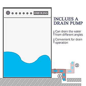 Krib Bling Full-Automatic Washing Machine with Drain Pump, 17.7 lbs Compact Washer, 10 Wash Program & 8 Water Level, Ideal for Apartment, Dorm, RV