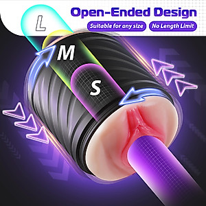 Male Masturbator Sex Toys for Men, Lifelike Adult Male Sex Toys 10 Vibrations, Sex Toy for Men Open-Ended Penis Pump Fleshy Textured Adult Toys for Men, Sex Machine Male Vibrators Stroker Realistic