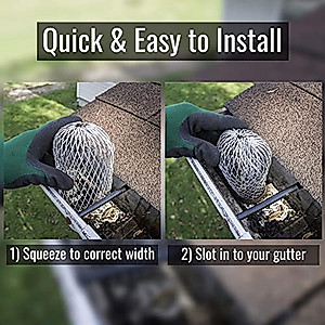 Gutter Guard (6 Pack) Leaf Filter Gutter Strainer & Downspout Guard - Better Than Roof Gutter Screen - Mesh Leaf Guards With Up To 4in Diameter - Gutter Drain Cover & Gutter Down Spout Rain Protector