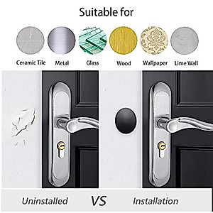 Door Stopper Wall Protector, KEESMIX 10 PCS 1.57 Inch Door Bumper, Black, Silicone Wall Protector, Door Knob Guard, Self Adhesive 3M Sticker, Doorknobs, Refrigerator Door, Cabinets