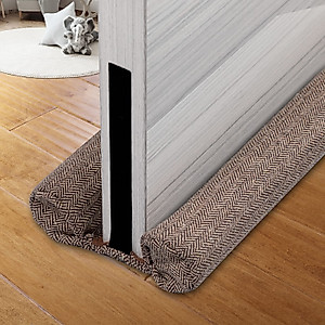 VISEMAN Under Door Stopper, Door Noise Blocker, Adjustable Door Sweeps Window Blocker, Door Bottom Weather Stripping, 20 to 36" Clear Self Stick Door Bottom