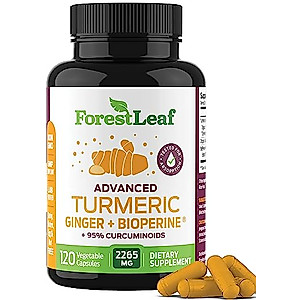 2265mg Extra Strength Organic Turmeric Supplement - with BioPerine and Ginger for High Absorption -Turmeric Curcumin with Black Pepper Extract - 95% Curcuminoids - Herbal Joint Support (120 Capsules)