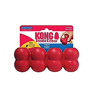KONG - Classic Goodie Ribbon - Durable Rubber Stuffable Dog Toy - for Medium Dogs