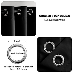 MIULEE Room Divider Curtain Vertical Blinds Room Darkening Solid Wide Drapes Grommet Top Blackout Closet Door Curtains for Bedroom/Living room/Patio Sliding Glass Door 1 PC, 100 x 84 Inch Black