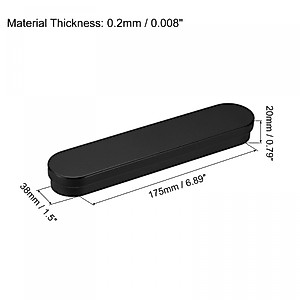 uxcell Metal Hinged Tin Box, 2pcs 6.89" x 1.5" x 0.79" Empty Tinplate Portable Storage Container with Sponge Pad, Black, for Home Organizer, Candles, Gifts, Car Keys, Crafts Storage