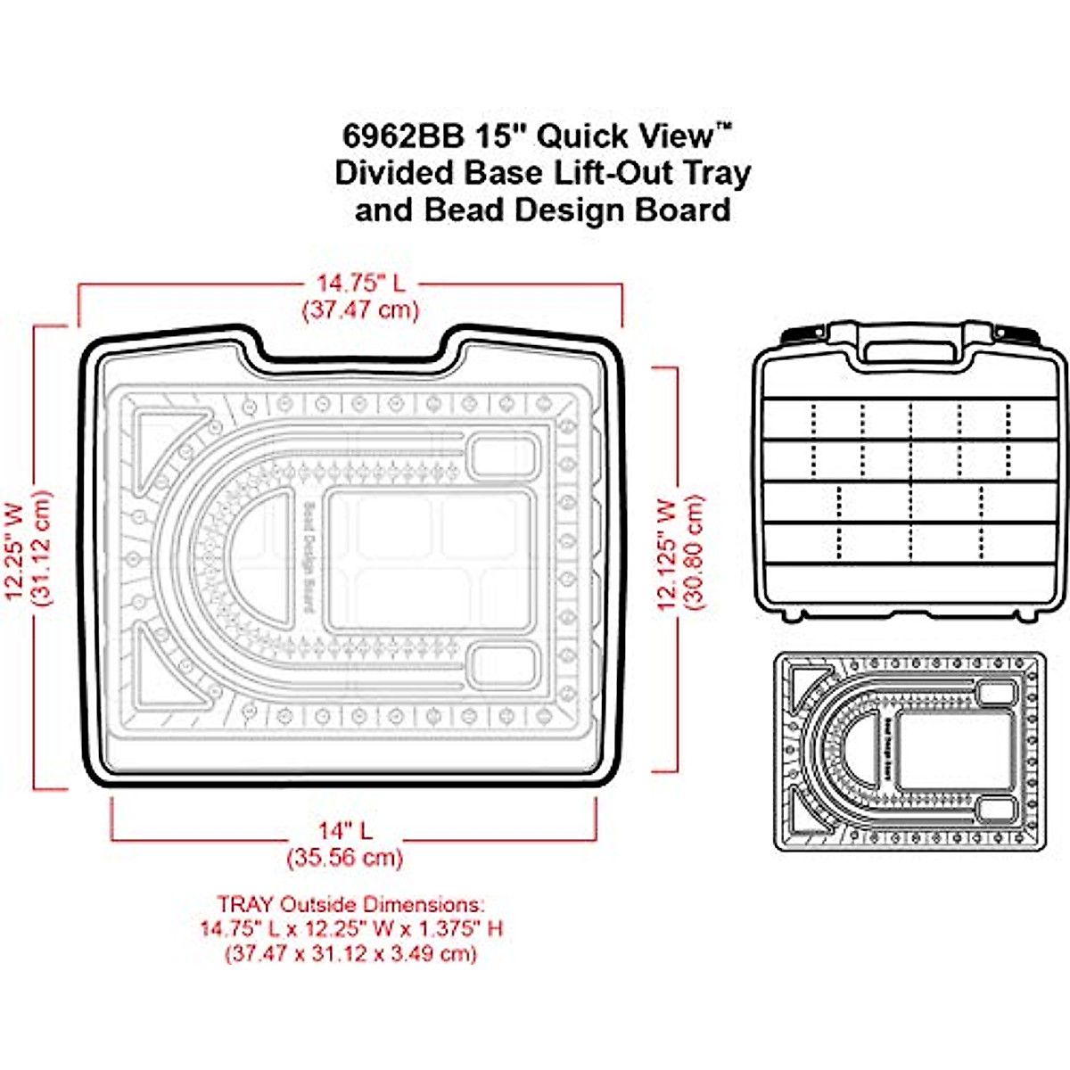ArtBin 6962BB Quick View Bead Box, Portable Art & Craft Organizer with Bead Tray, Portable Art & Craft Storage Box, Clear