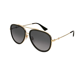 Gucci Womens Polarized UV Protection Aviator Sunglasses Gold O/S