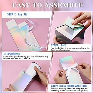 Qilery 24 Pcs Gift Boxes for Sublimation Tumblers Gift Box with Ribbon for 12oz, 20oz, 30oz Heat Press Sublimation Blanks Tumblers Skinny Tumbler Gift Boxes for Shipping Wrapping (Rainbow)