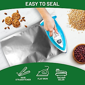 PoshMax Resealable Mylar Bags - Extra Thick Mylar Bags for Food Storage in 3 Sizes, Gallon, Quart and Small | Food Safe Mylar Ziplock Bag with Oxygen Absorbers for Food Storage 500cc | 100 Pack