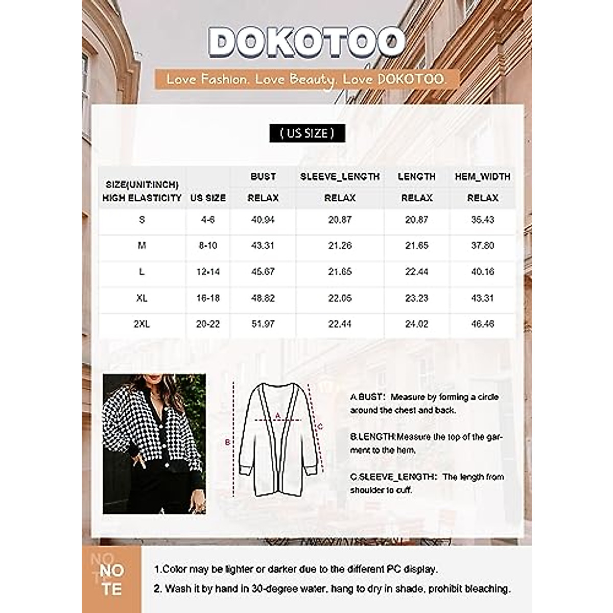 Dokotoo Womens Cardigan Sweaters Color Block V Neck Pearl Button Down Long Sleeve Plaid Cardigans Coats Casual Cable Knit Ribbed Fall Winter Ladies Loose Fit Jackets Outerwear Black XL