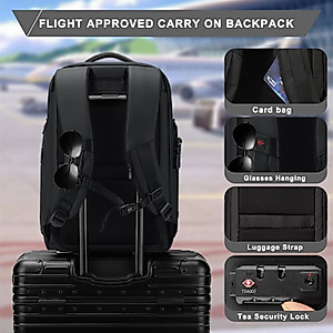 FENRUIEN Business Travel Backpack for Men, fit 15.6" Laptop Backpack, Waterproof Backpack with USB Charging Port, Anti-Theft luggage Backpack with TSA Lock, Daypack Backpack for College/School