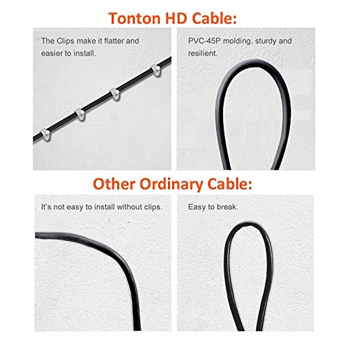 Tonton 4K 8MP 5MP 4-Pack 100 Feet 30 Meters Pre-Made All-in-One BNC Cables for Security Camera System,CCTV, DVR, Surveillance System, with BNC Connectors and RCA Adapters