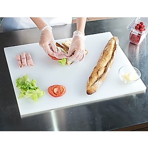 CURTA Cutting Boards for Kitchen, 24" x 18" x 0.5" White Color Coded Plastic Commercial Chopping Board Anti Slip Surface Dishwasher Safe