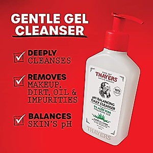 THAYERS pH Balancing Daily Cleanser, Face Wash with Aloe Vera, Gentle and Hydrating Skin Care for Dry, Oily, or Acne Prone Skin, 8 FL Oz.