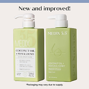 MEDIX Coconut Body Lotion + Manuka Honey Cream | Coconut Oil Lotion For Women & Men | Natural Coconut Cream Moisturizer Body Butter Skin Care Balm For Stretch Marks, Cellulite, & Dry Skin, 15 Fl Oz