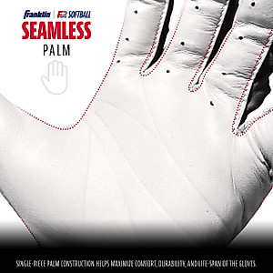 Franklin Sports CFX FP Softball Batting Gloves Pair, Women's Small, White/Black