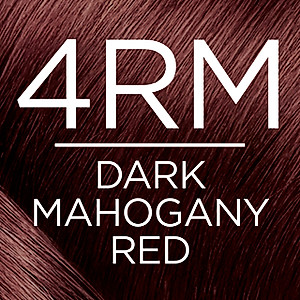 L'Oreal Paris Excellence Creme Permanent Hair Color, 4RM Dark Mahogany Red, 100 percent Gray Coverage Hair Dye, Pack of 2