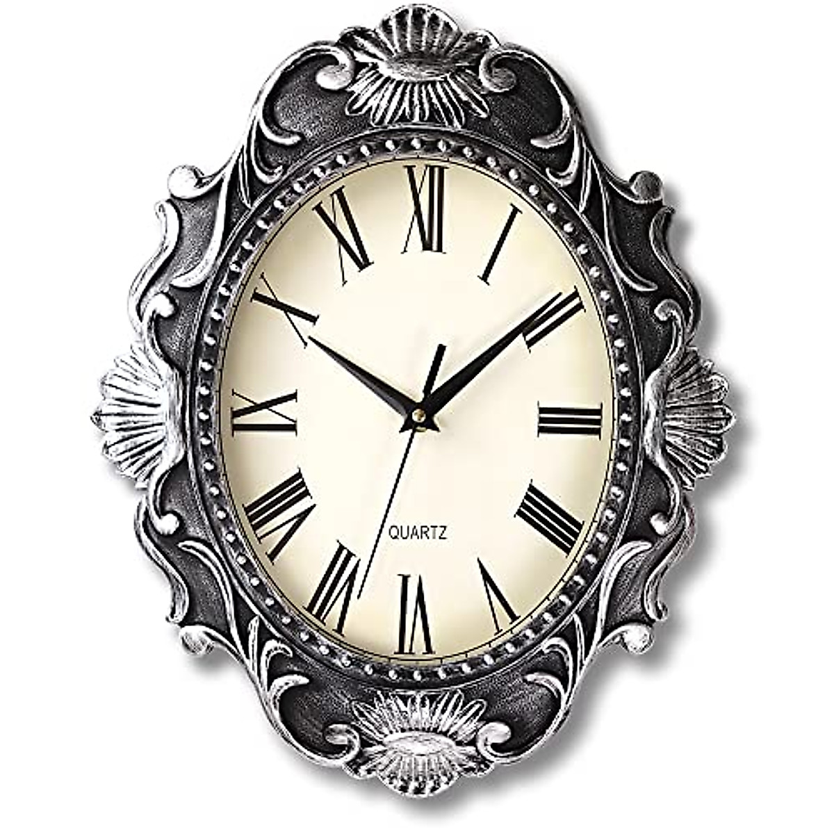 AYRELY® 14 Inch Oval Rustic Wall Clock, Wall Clocks Battery Operated, Country Style Silent Non Ticking Clock, Decorative for Kitchen, Home, Living Room, Farmhouse, Bedrooms