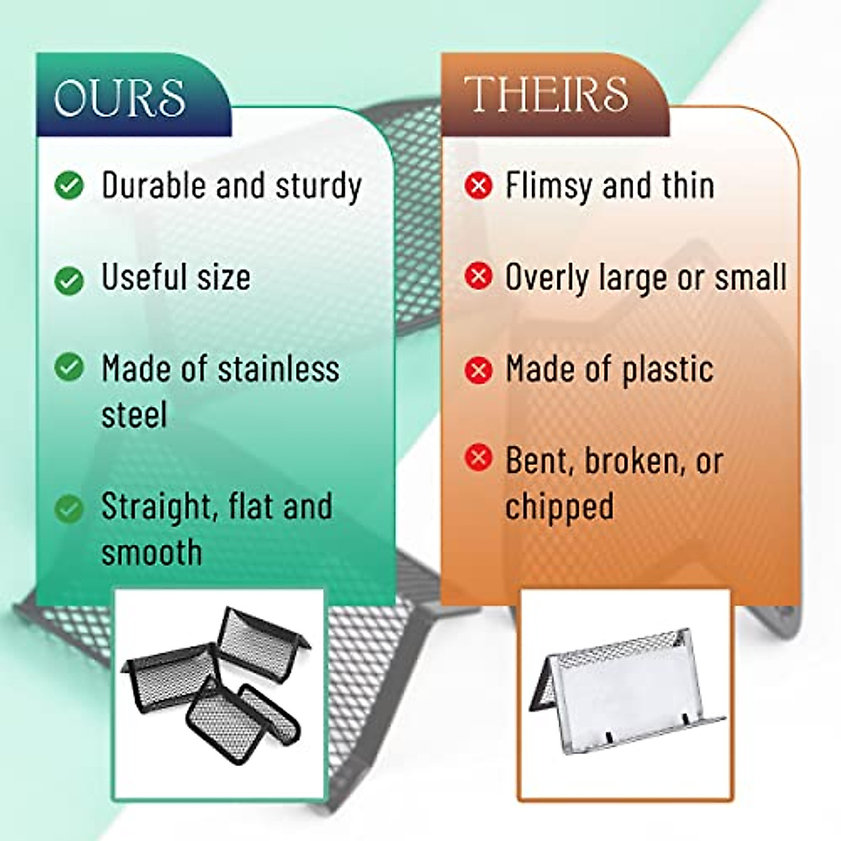 Mr. Pen- Metal Mesh Business Card Holder, 3 Pack, Black, Card Holder for Desk, Card Holder for Business Cards, Desk Card Holder, Business Card Stand, Business Card Display, Card Holder for Office