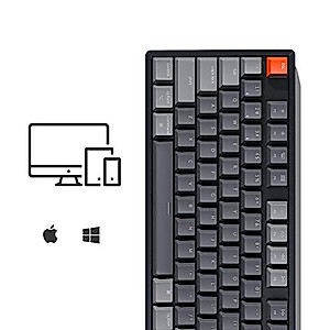 Keychron K8 Wireless Bluetooth/USB Wired Mechanical Keyboard, Hot-swappable Tenkeyless 87 Keys RGB LED Backlit Gateron Blue Switch N-Key Rollover, Aluminum Frame for Mac and Windows
