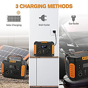 Portable Power Station for Home Use,595Wh Outdoor Generators 110V/600W (1000W Surge) AC Outlets Solar Generator (Solar Panel Not Included) & LED Flashlight for Camping Blackout Travel Hunting