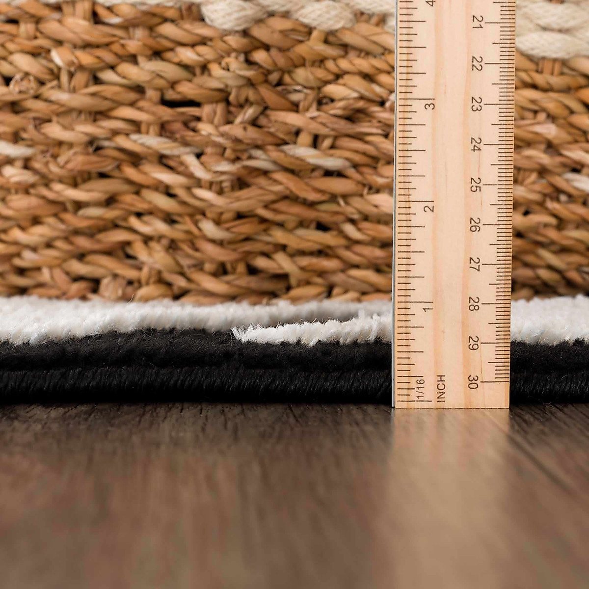 Hauteloom Deren Living Room, Bedroom Bohemian Shag Area Rug - Soft Shaggy Farmhouse - High Plush Pile - White, Black, Cream, Light Beige, Bone - 5'3" x 7'