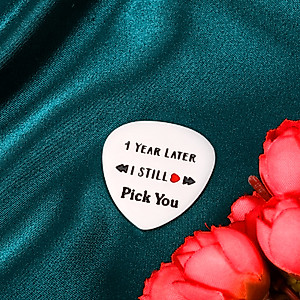 1 Year Anniversary Present Gifts for Boyfriend Girlfriend Men Women Him Her Musician Boyfriend Guitar Pick One Year Wedding Anniversary Christmas Gifts for Husband Wife First Valentines Day Birthday