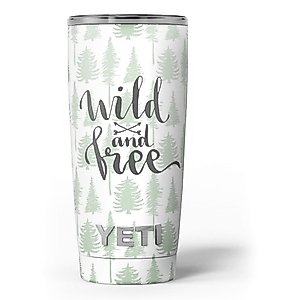 Design Skinz Wild and Free - Skin Decal Vinyl Wrap Kit Compatible with The Yeti Rambler Cooler Tumbler Cups