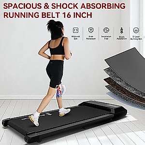Walking Pad, SupeRun Treadmills for Home/Office 2 in 1 Under Desk Treadmill, Walking Treadmill with Remote Control, Smart Desk Treadmill for Walking Jogging, LED Display, Low Noise