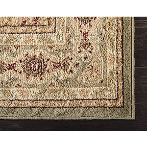 Unique Loom Versailles Collection Traditional Classic Border with Medallion Motif, Area Rug (3' 3 x 5' 3 Rectangular, Green/ Ivory)