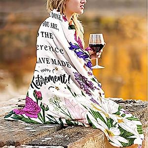 Happy Retirement Gifts Retirement Blanket,Plush Blanket Soft Throw Blanket for Couch,Retirement Gifts for Women Cozy Blanket 50x60 Inch