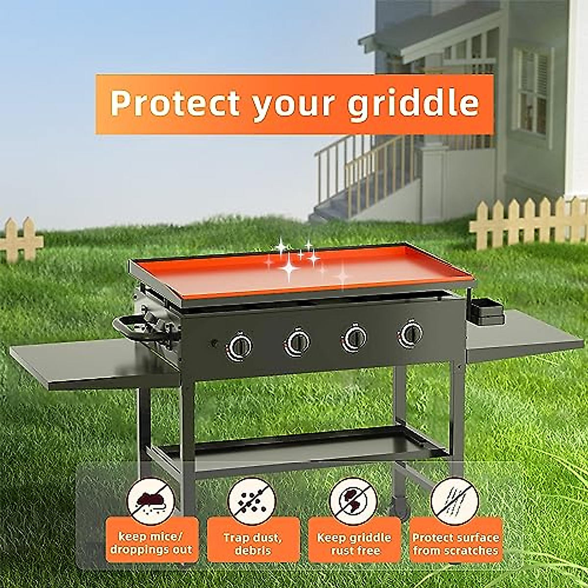 Silicone Griddle Cover for Blackstone 36 inch Griddle, 100% Food Grade Silicone Mat, Silicone Griddle Mat for Blackstone Flat Top Griddle, Griddle Protective Mat Cover, Outdoor Griddle Protector
