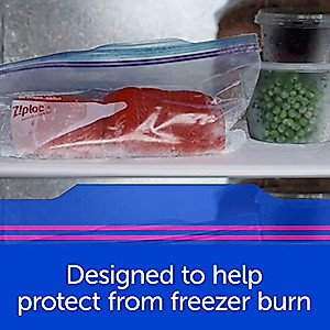 Ziploc 2 Gallon Food Storage Freezer Bags, Grip 'n Seal Technology for Easier Grip, Open, and Close, 10 Count