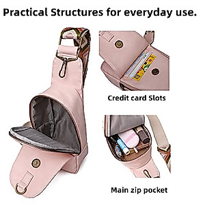 Sanxiner Crossbody Sling Bags with Cards Slots,Fanny Packs for Women Vegan Leather,Small Backpack Handbag Light weitght Daypack Purses（1-Brown